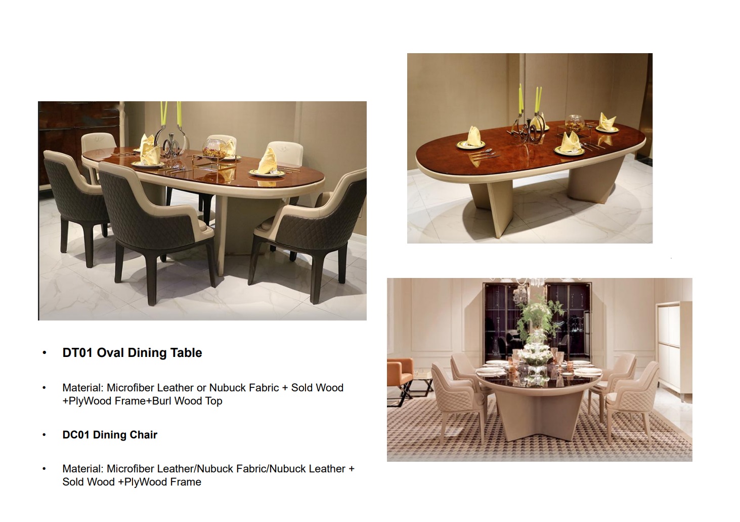Italian Design Dining Table & Dining Chairs – Custom Made Furnitures